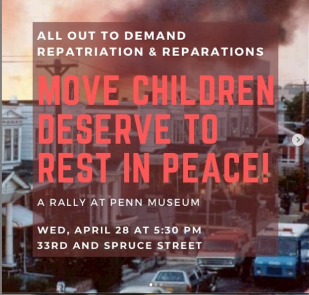 Support MOVE organization demands regarding children’s remains from ...